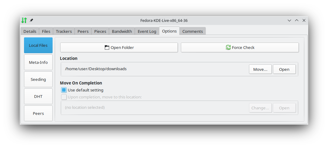 Transfer Properties - Tixati